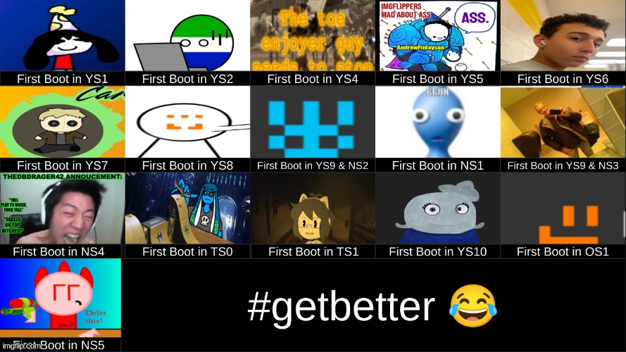 all official first boots, updated. - Imgflip