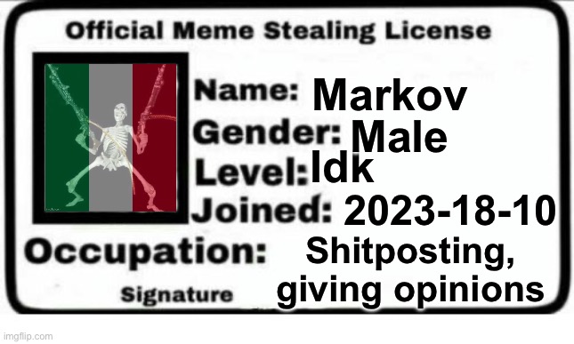 Official Meme Stealing License - Imgflip