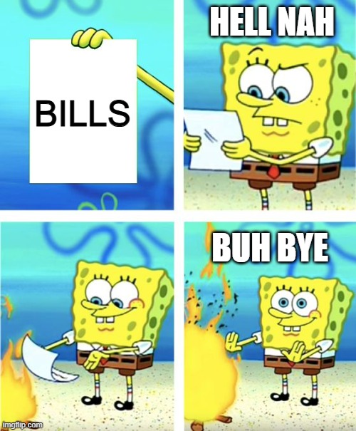 Spongebob Burning Paper - Imgflip