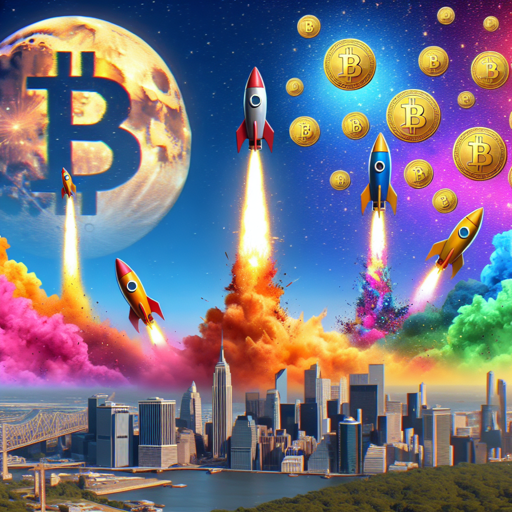 Erstelle mir ein Meme wo Raketen im Himmel fliegen und schön als Blank ...