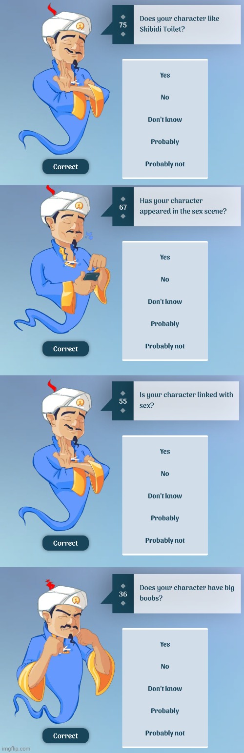 Akinator asking some sus questions - Imgflip