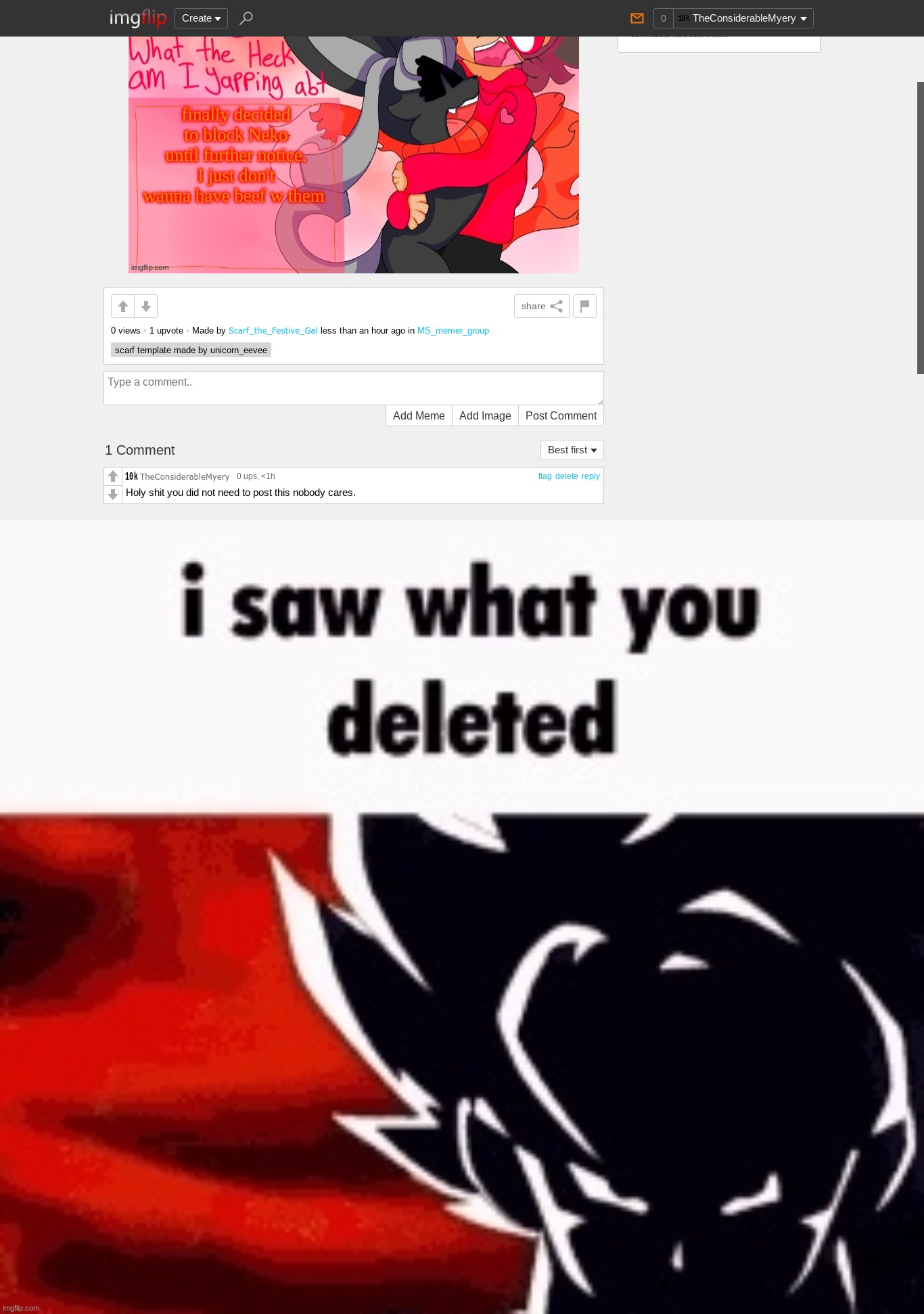 Image tagged in i saw what you deleted - Imgflip