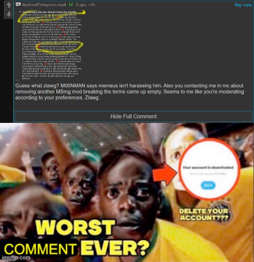 whelp my mod is now gone :broken_heart: - Imgflip