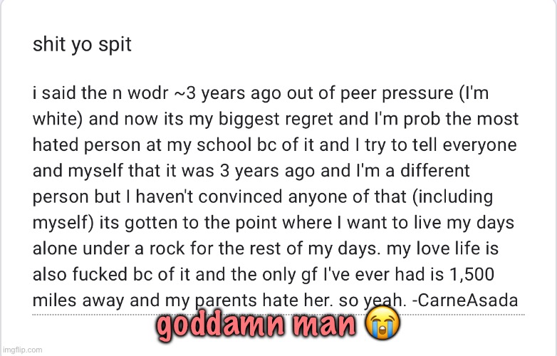 bonus points for actually being a confession - Imgflip