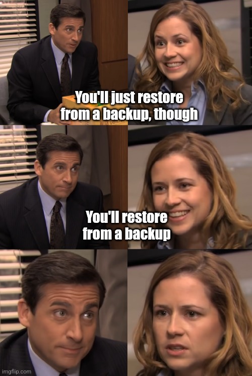 Michael Scott telling Pam something disappointing - Imgflip