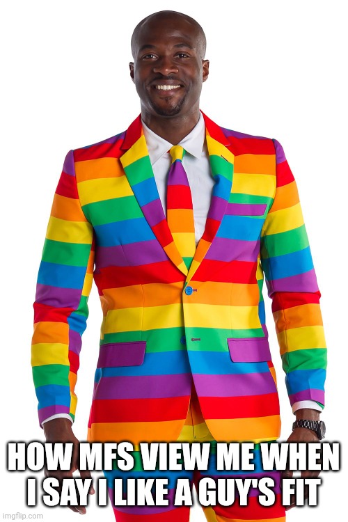 man in rainbow suit - Imgflip