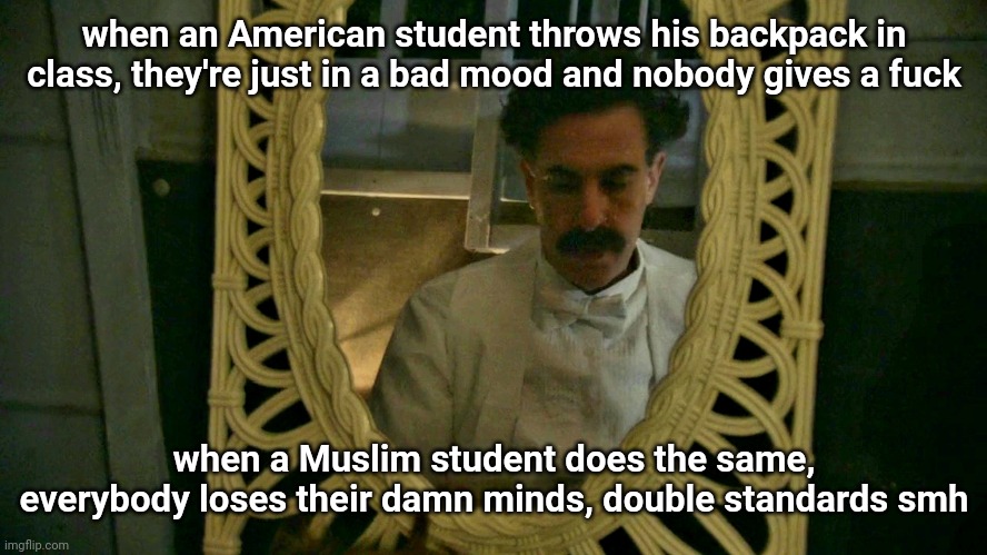 Borat sad in mirror - Imgflip
