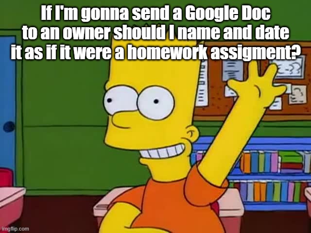 Bart hand raised (Simpsons) - Imgflip