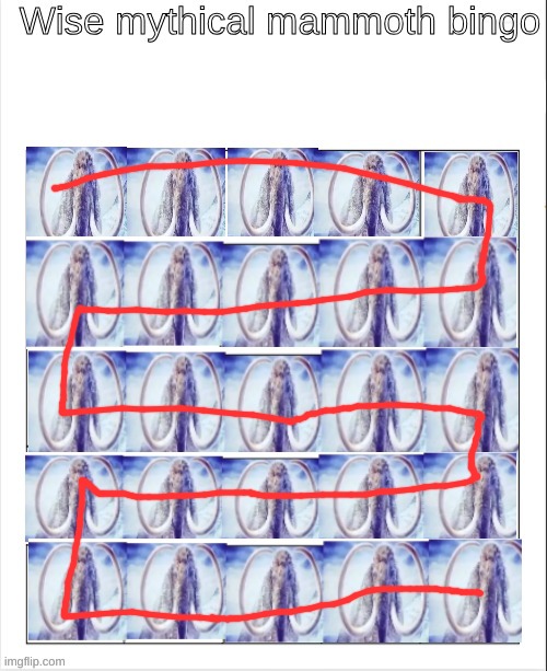 Wise mythical mammoth bingo - Imgflip