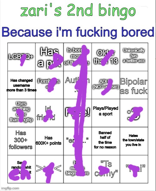 zari's 2nd bingo - Imgflip