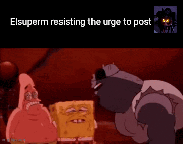 SpongeBob resisting the urge to - Imgflip