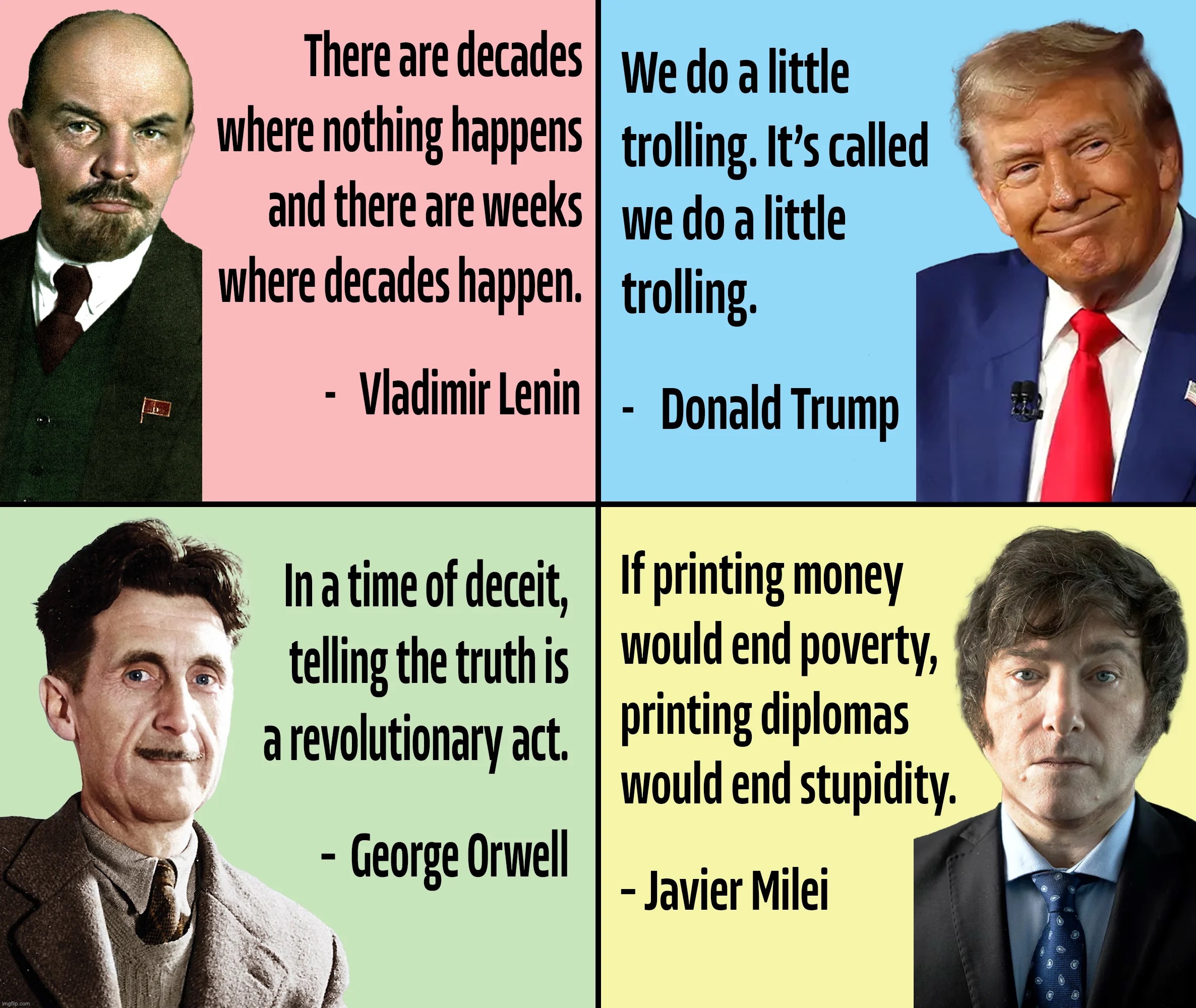 Banger quotes from each political quadrant - Imgflip