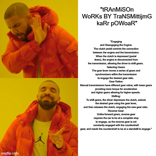 explaining car transmission: noobs vs. nerds - Imgflip