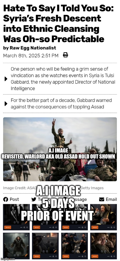 Creepy A.I images match info war story - Imgflip