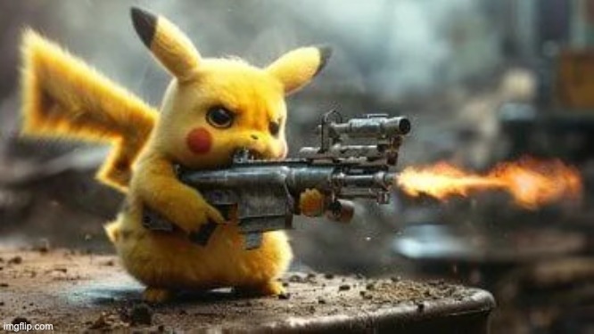 realistic pikachu with a gun - Imgflip