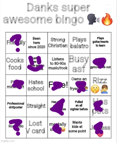 Danks super awesome bingo - Imgflip