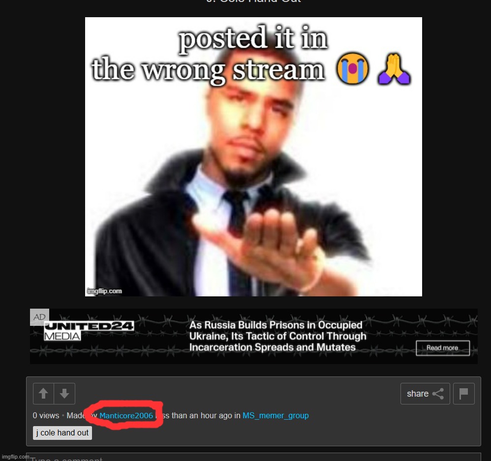 J. Cole Hand Out - Imgflip