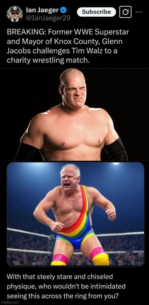 WWE Kane vs Tampon Tim in wrestling match - Imgflip