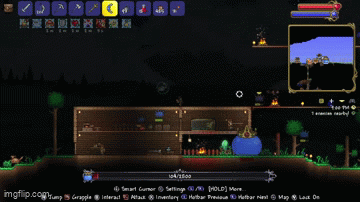 Expert Mode King Slime, dethroned with very little gear. - Imgflip