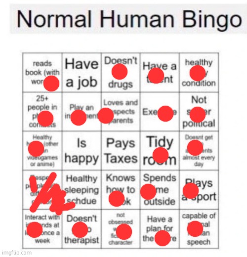 normal human bingo - Imgflip