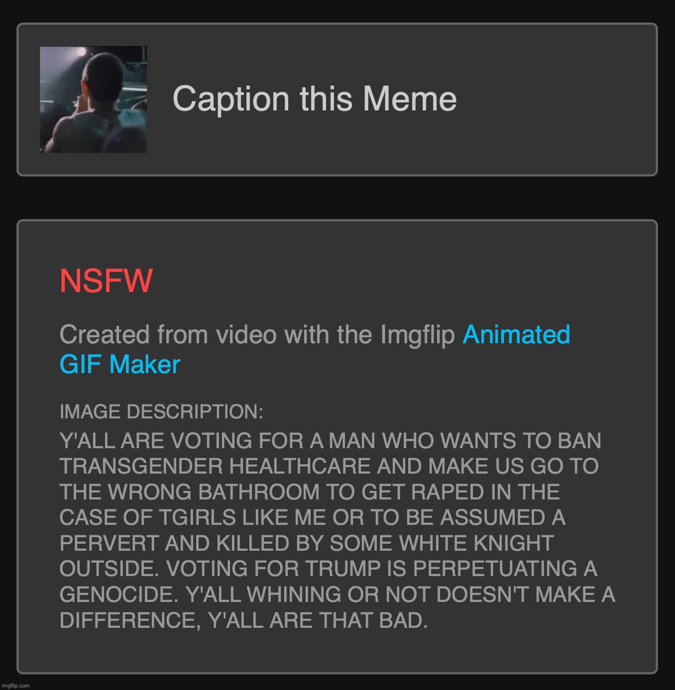 Funny how political memes are only against the rules if they disagree ...