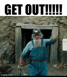 Old man from minecraft movie says get out - Imgflip
