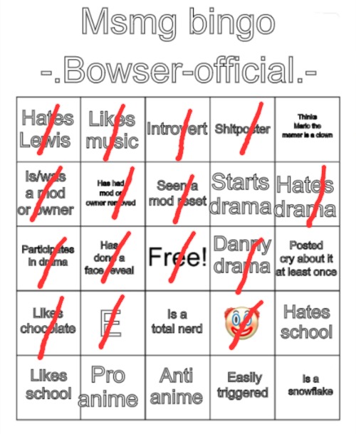 Msmg bingo. -.Bowser-official.- version - Imgflip