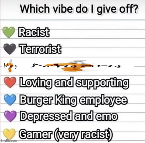 Which vibe do I give off? - Imgflip