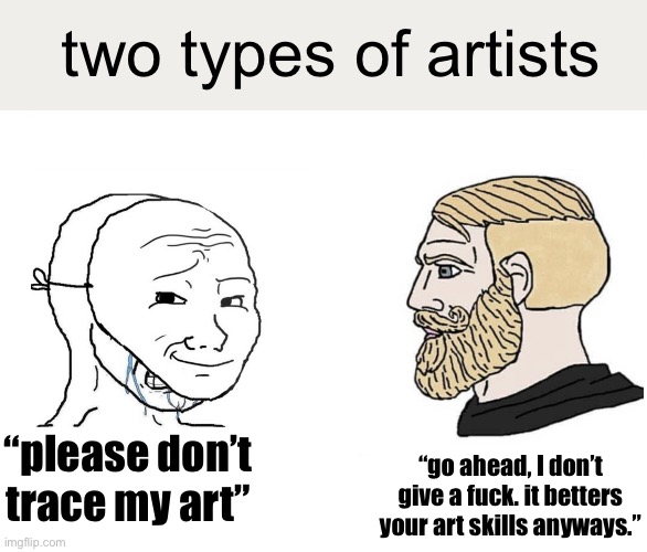 Masked wojak vs. Chad - Imgflip