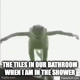 All the tiles in our whole bathroom are ether on the verge of falling ...