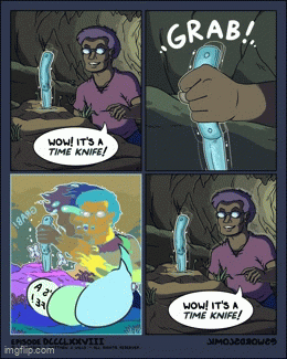 Image tagged in gifs,swords,time,knife,loop,time loop - Imgflip