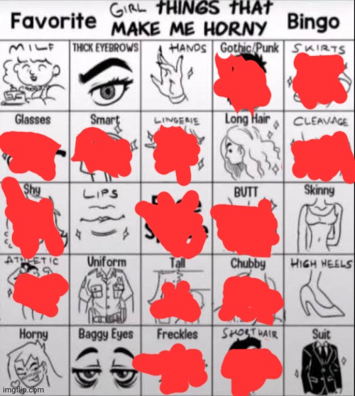girl things that make me horny bingo - Imgflip