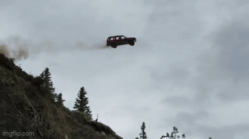 Car drives off of cliff,(improved) - Imgflip