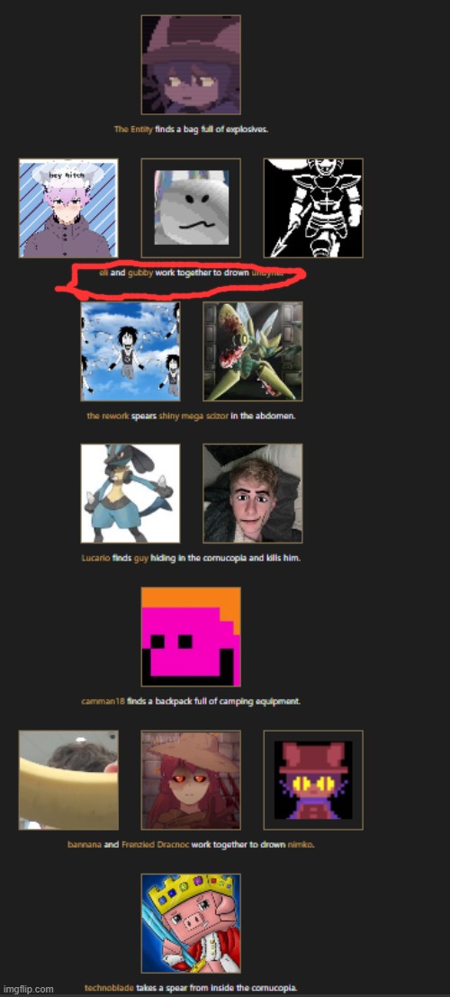 i started an ultimate hunger games undyne is one of the character but im so fucking confused ...