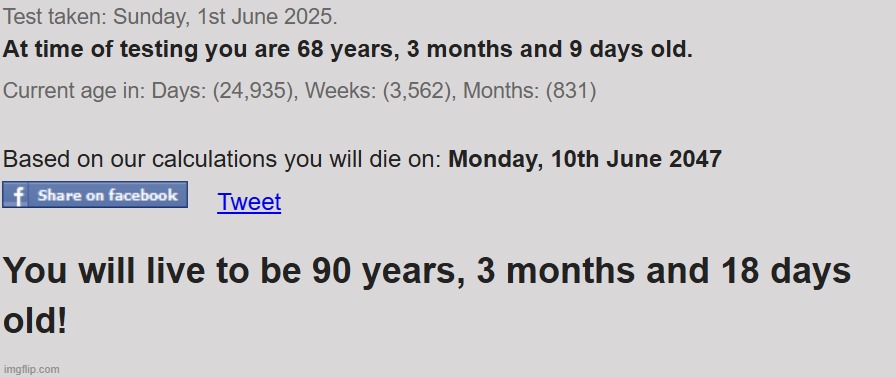 i tried to calculate the death date of a certain old fossil do you guys ...