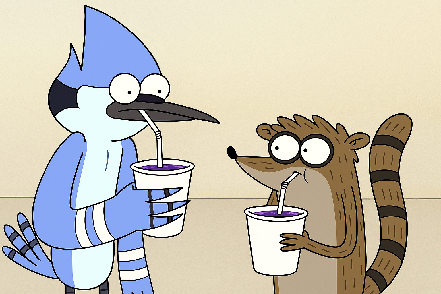 mordecai and rigby sipping lean Blank Template - Imgflip