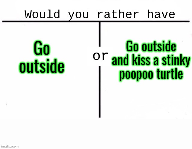 Would you rather have template - Imgflip
