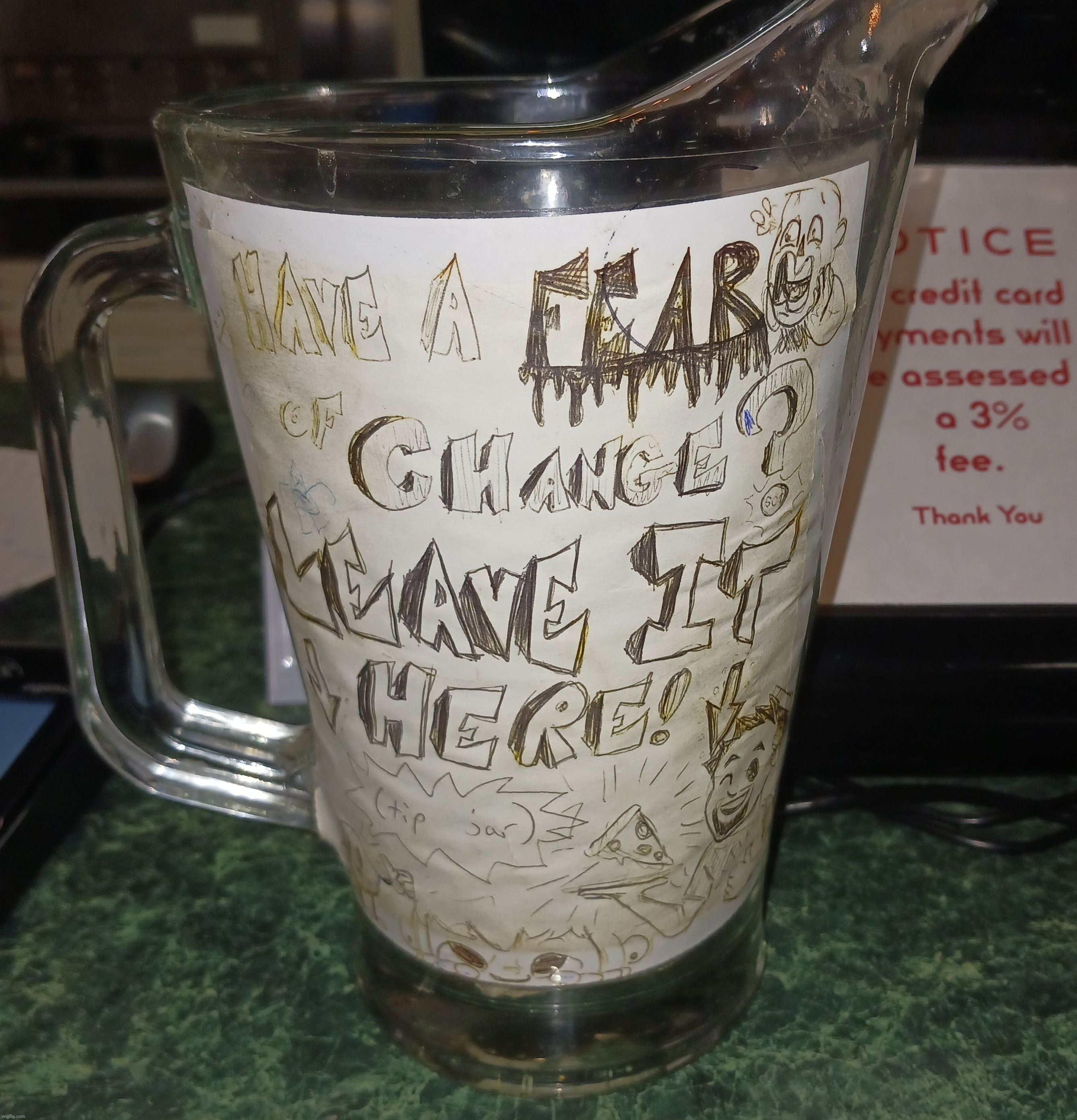 Polito's pizza tip jar is absolutely peak - Imgflip