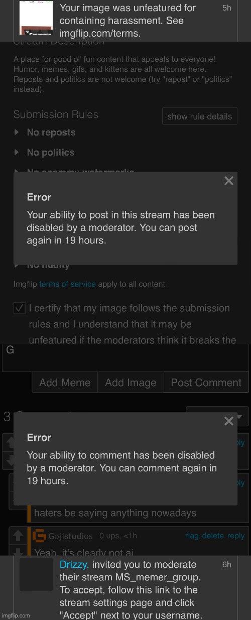 I was banned you see - Imgflip