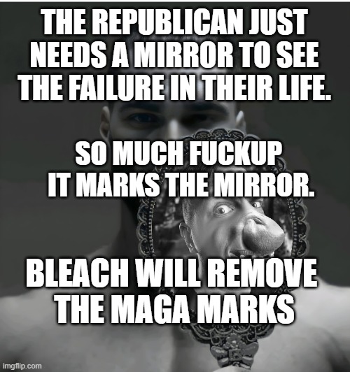 Mirror showing magastain failure. - Imgflip