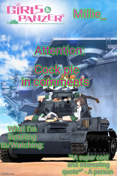 Millie's Girls und Panzer announcement template - Imgflip