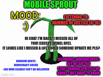 Hey mc, read the purple text pls - Imgflip