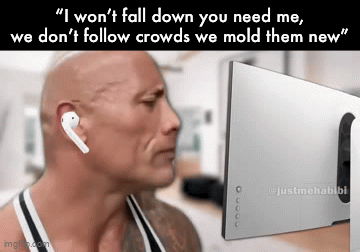 The Rock listening to music - Imgflip