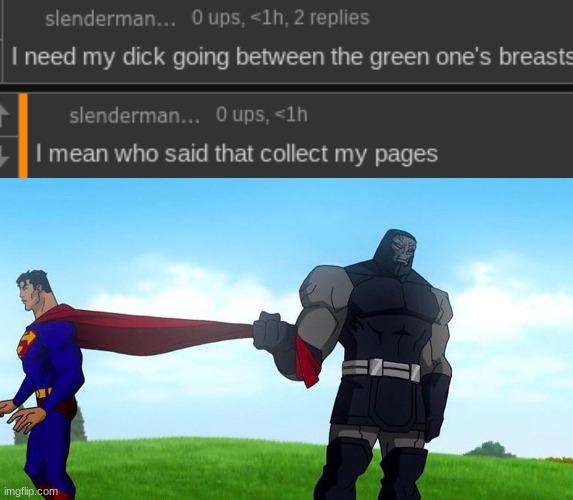 Image tagged in darkseid pulling superman cape - Imgflip
