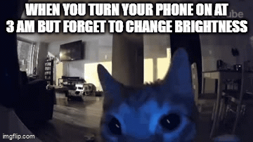 lowest brightness setting at 3 am - Imgflip