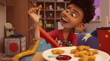 in the original he said "chicken stars 67 67 67 67 mango mustard ...