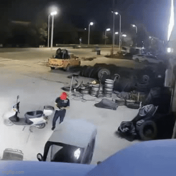 Just Look At How Many Tyres Have Tried To Kill That Guy ! - Imgflip