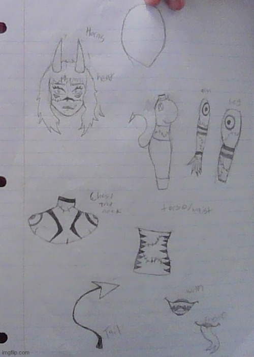 my jjk OC, Horns. (this isn't her true form it is her normal forrm ...