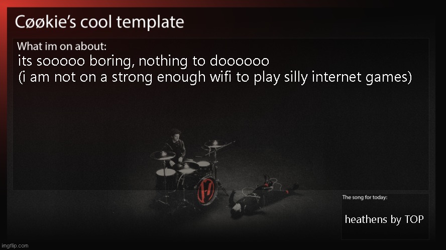 and i have made up a in lore reason why im not able to play, so i have ...