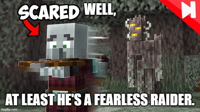 Pillager Running Away From Creaking - Imgflip